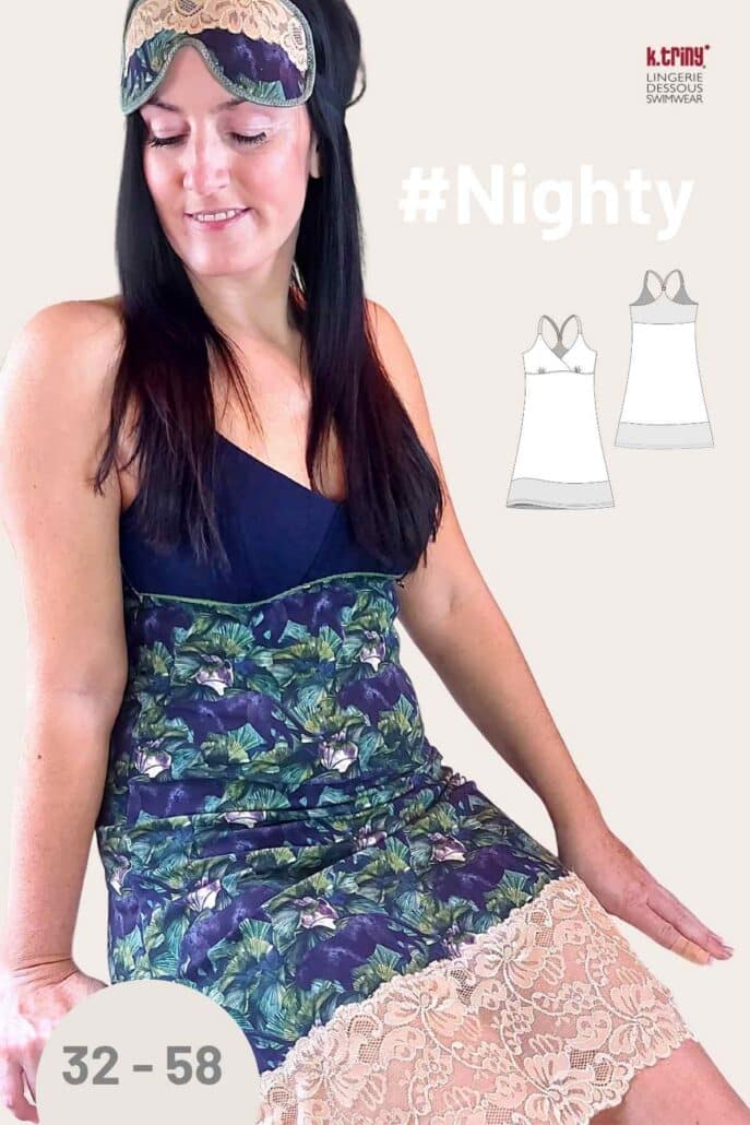 #Nighty, Negligee Schnittmuster (digital), 32-58 - k.triny ...